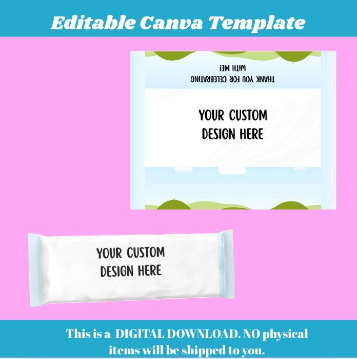 Editable Candy Bar Wrapper Template | Canva Drag & Drop | Printable ...