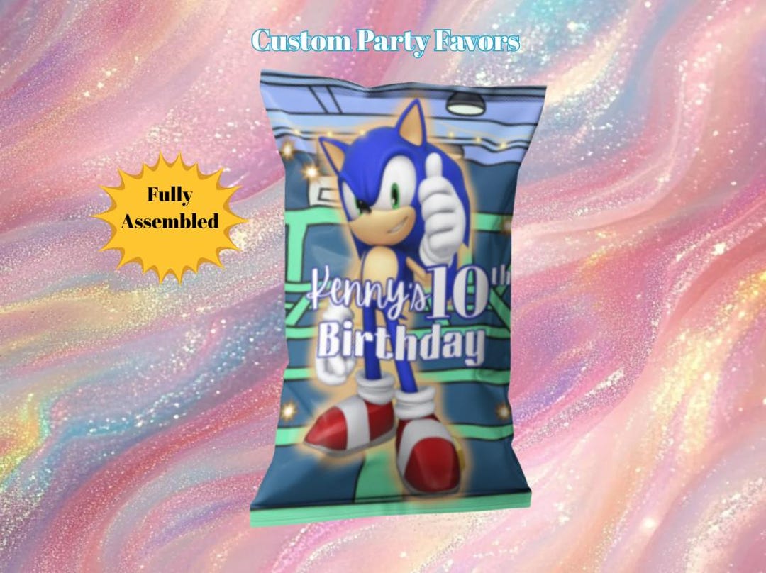 Sonic Party Chip Bag Covers | Custom Birthday Favors - Etsy
