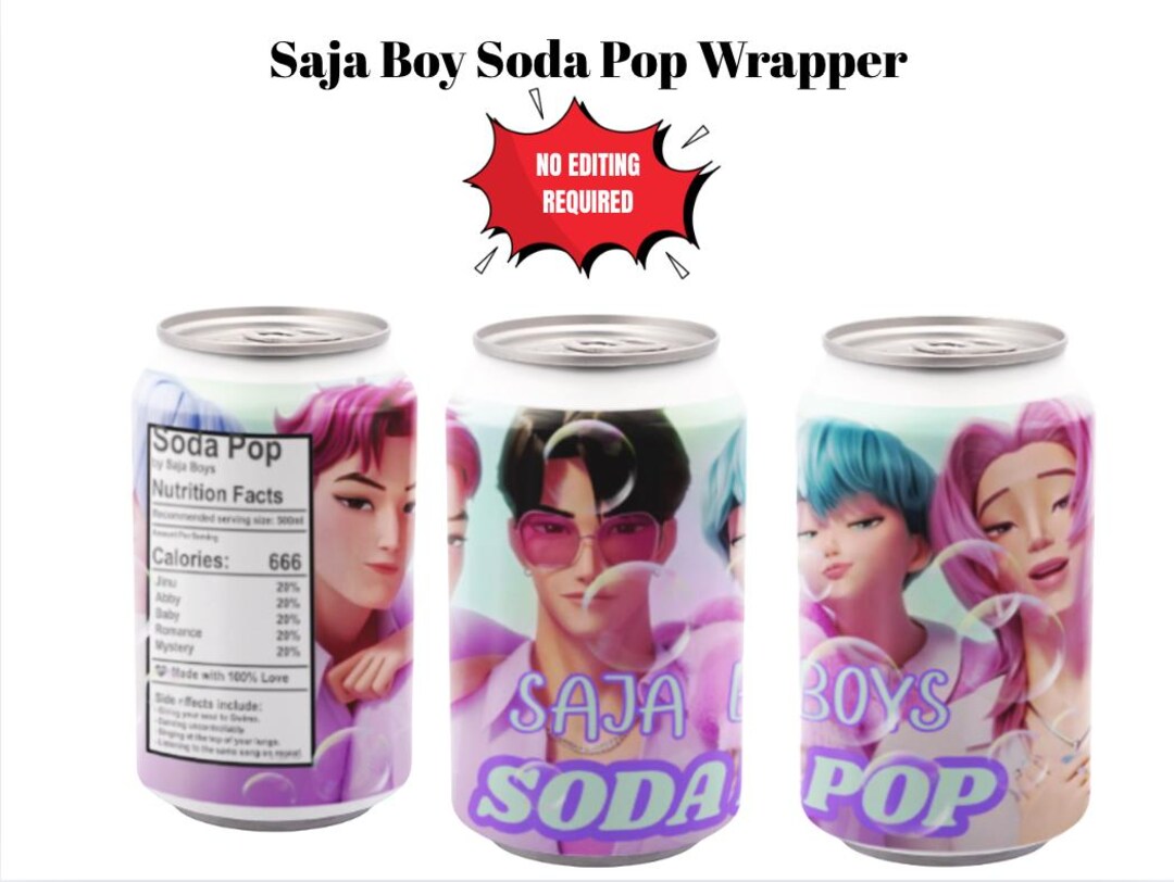 Kpop Saja Boys Soda Can Wrapper | Printable Party Favor (PDF Download ...
