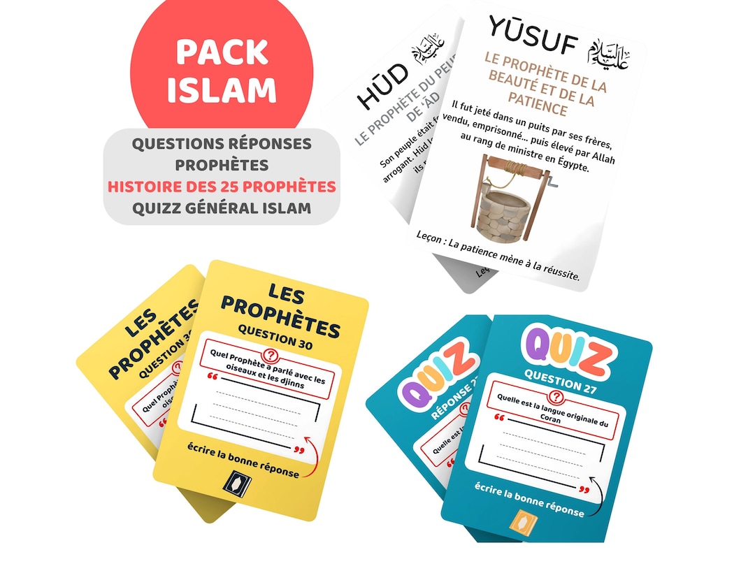 PACK Islam Questions Answers Children in French, Prophet Mohammed ...