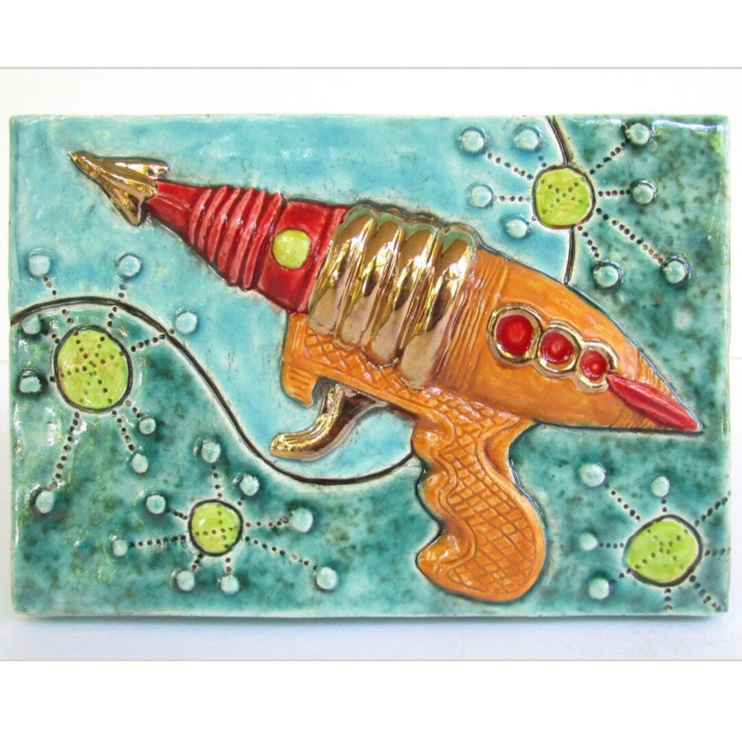 Retro Ray Gun Ceramic Art Tile, 4x6 - Etsy Australia