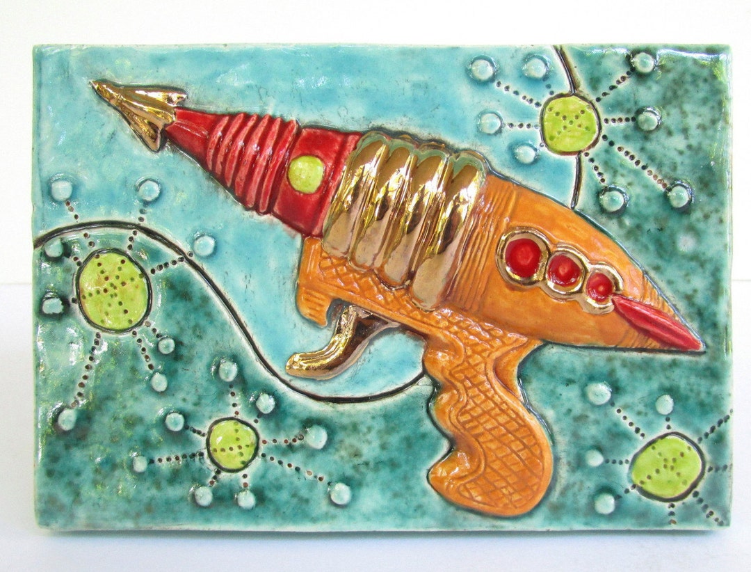 Ceramic Art Tile Retro 1950s TOY RAY GUN Raygun 4 X 6 - Etsy