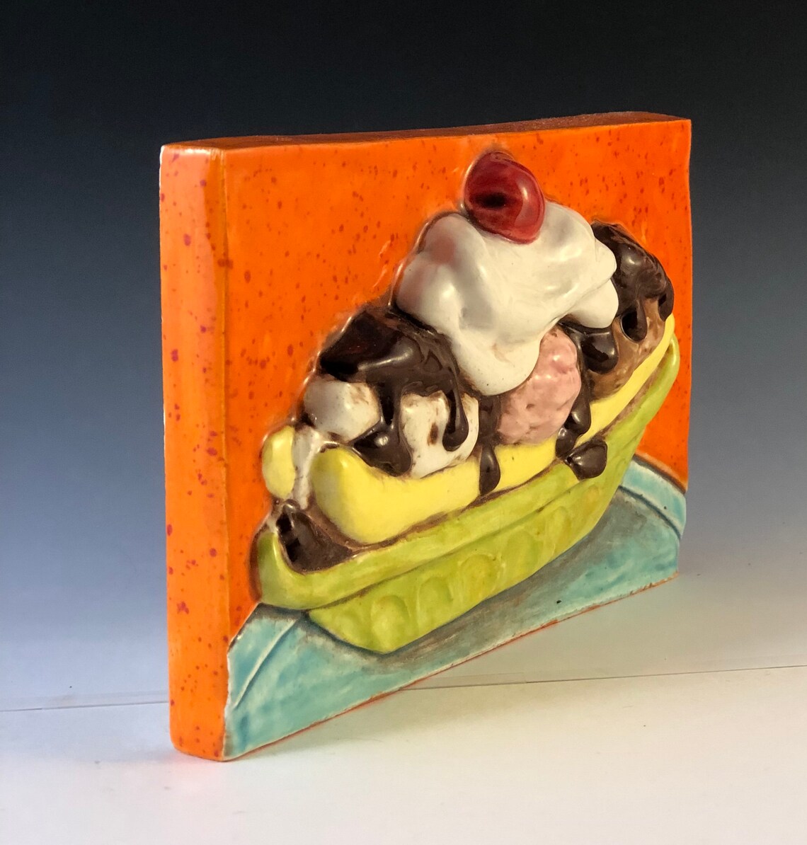 ICE CREAM SUNDAE Ceramic Wall Art Tile 4x6 Wall Plaque - Etsy