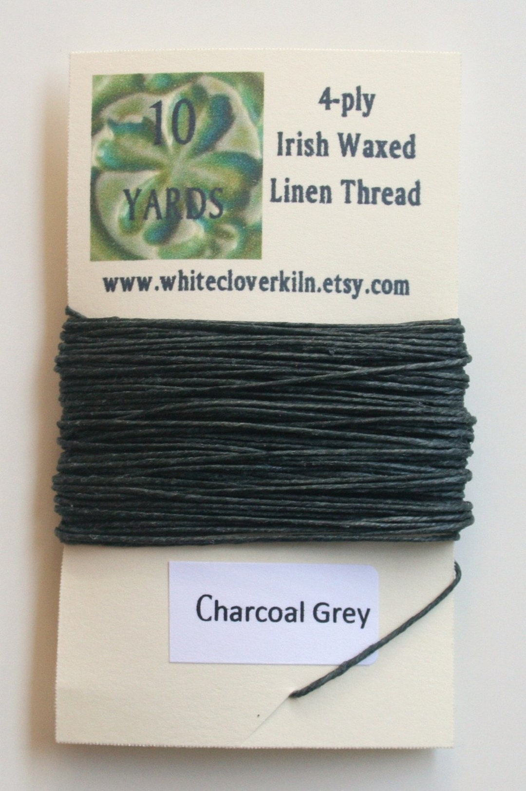 10 Yards 4 Ply Charcoal Grey Irish Waxed Linen Thread - Etsy
