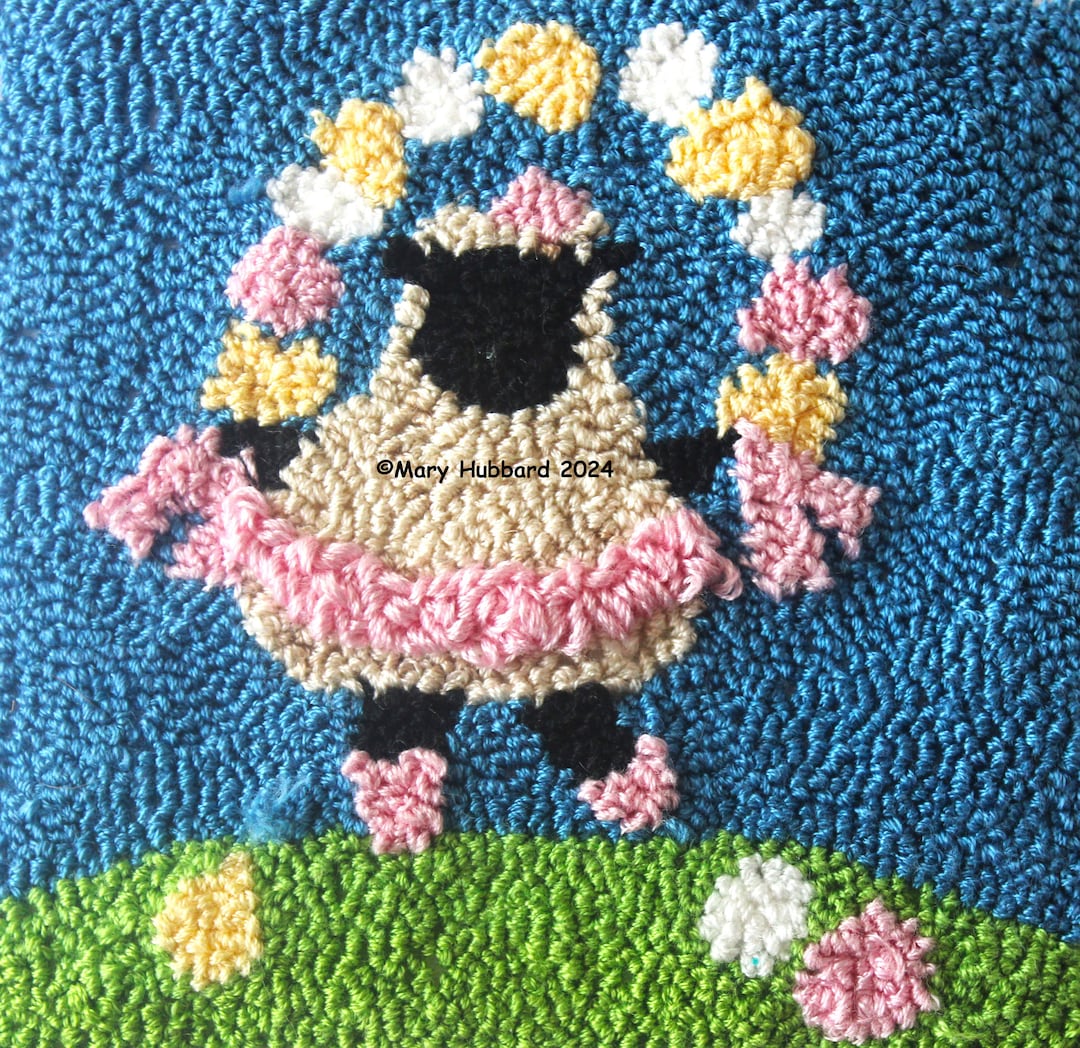 May Day Sheep Punch Needle Embroidery Pattern - Etsy