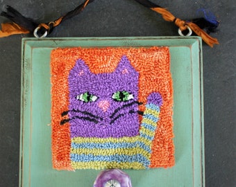 Striped Cat Punchneedle Embroidery Pattern PDF | Etsy