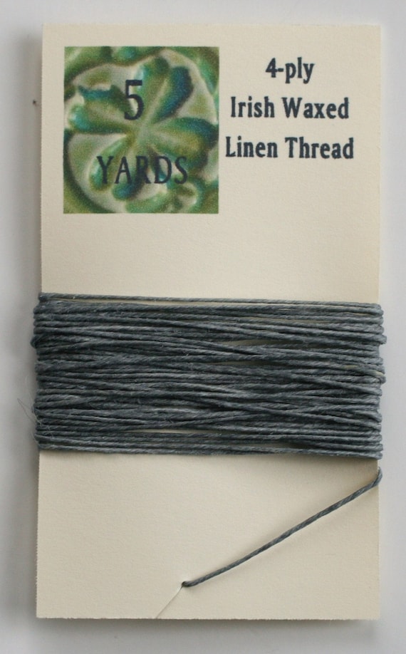5 Yards Slate Grey Irish Waxed Linen Thread - Etsy
