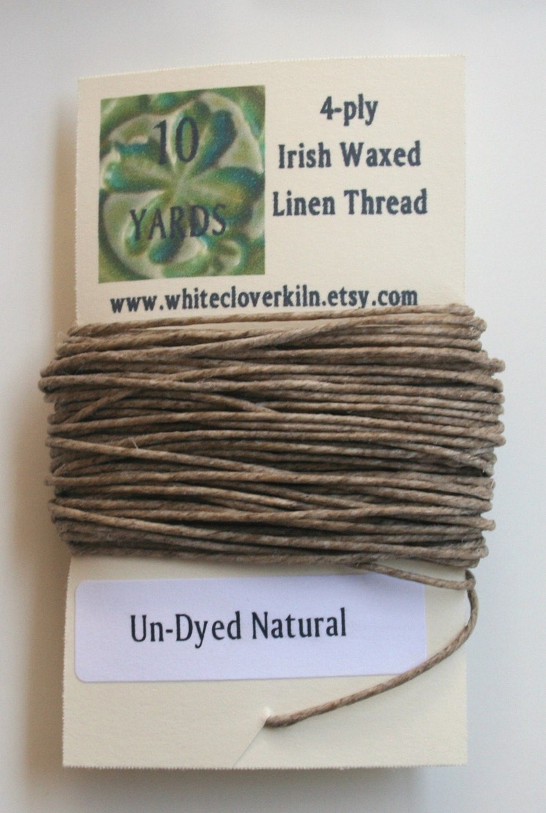 10 Yards 4 Ply Un-dyed Natural Irish Waxed Linen Thread - Etsy