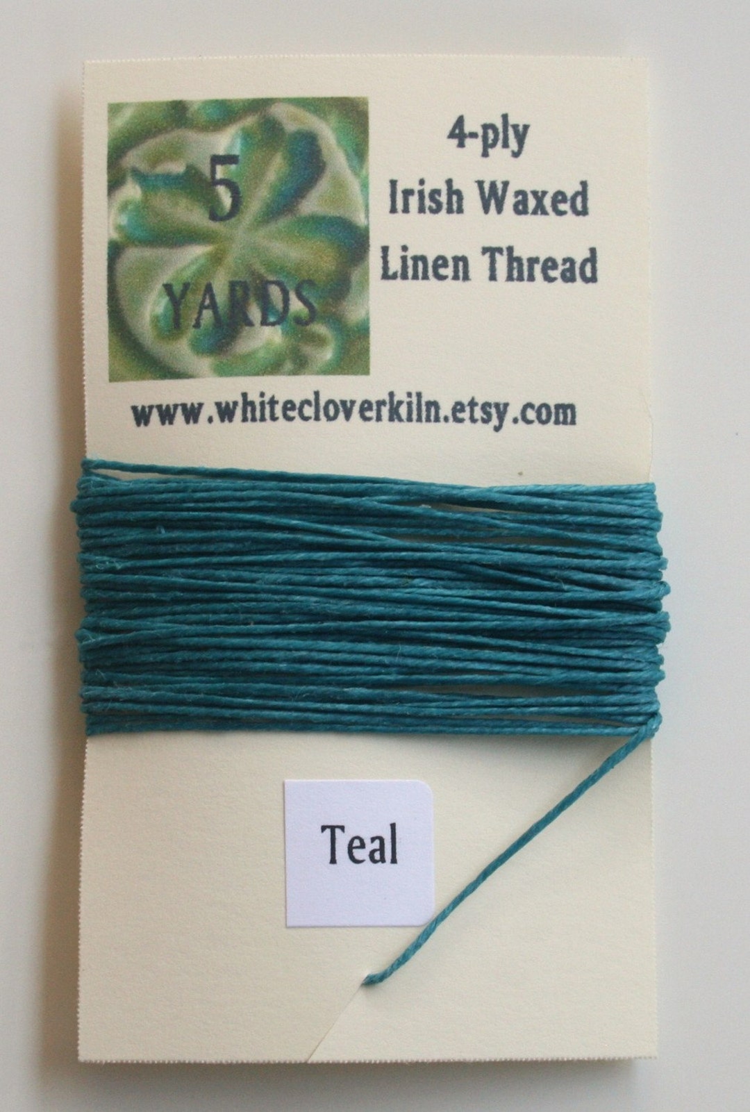 5 Yards 4 Ply Teal Irish Waxed Linen Thread - Etsy