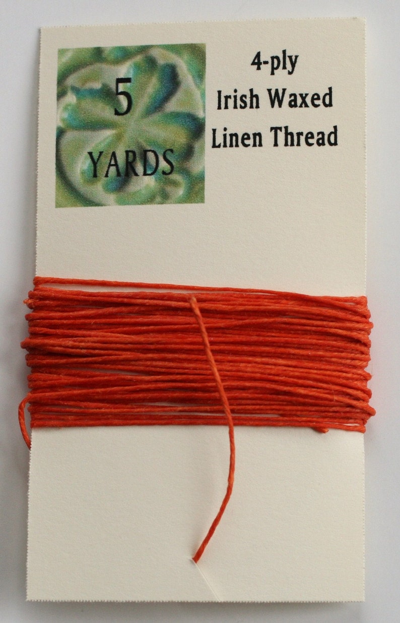 5 Yards Orange 4 Ply Irish Waxed Linen Thread - Etsy