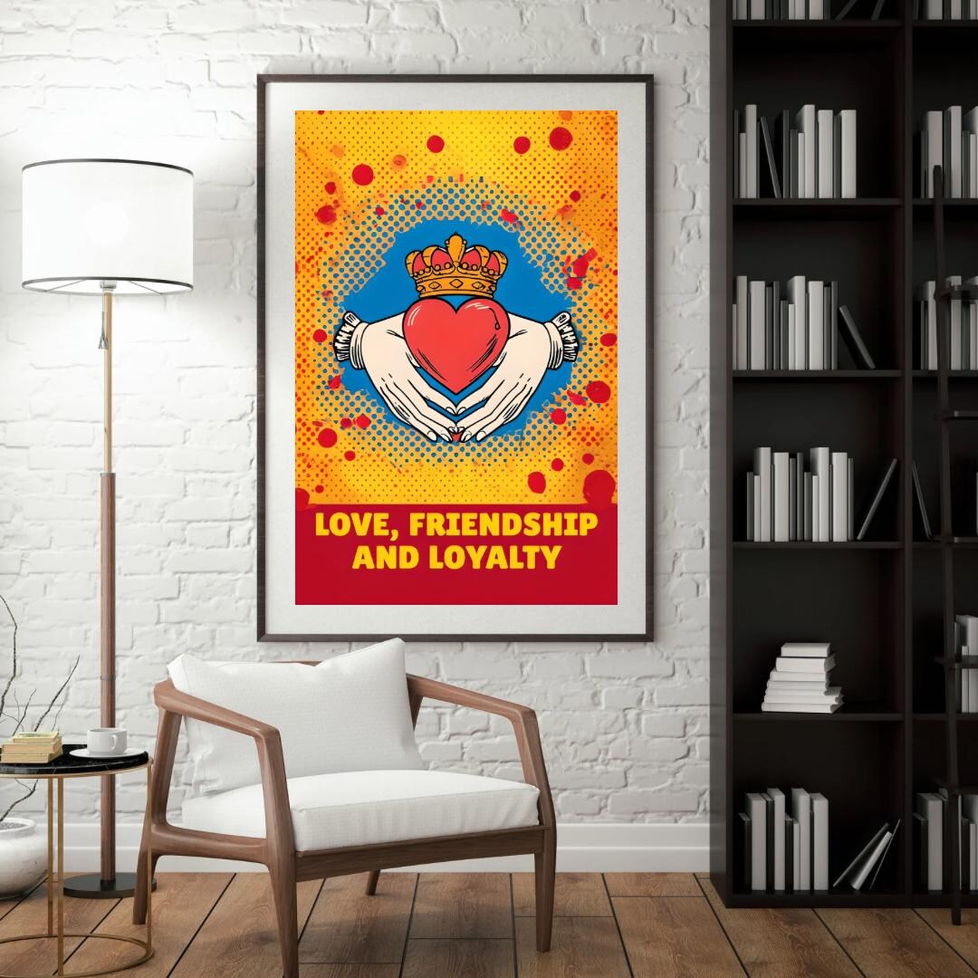 Pop Art Claddagh Ring A4 Digital Print – Love, Friendship, and Loyalty ...