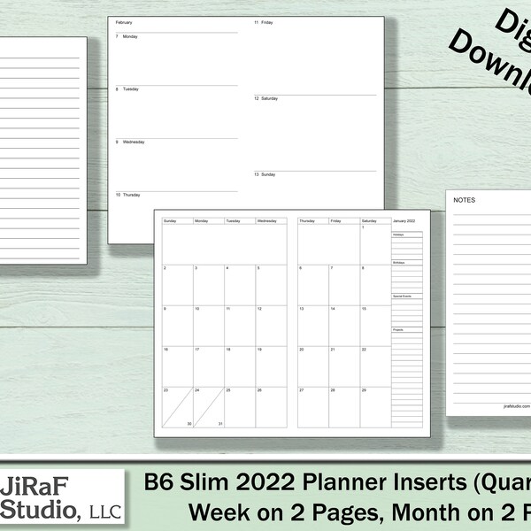B6 Slim Planner - Etsy