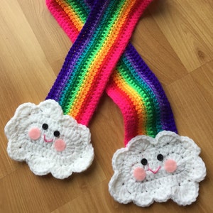 Happy Rainbow Scarf, Rainbow and Clouds Scarf - Etsy