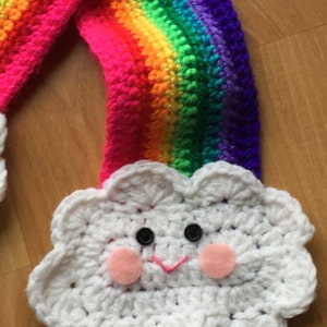 Happy Rainbow Scarf, Rainbow and Clouds Scarf - Etsy