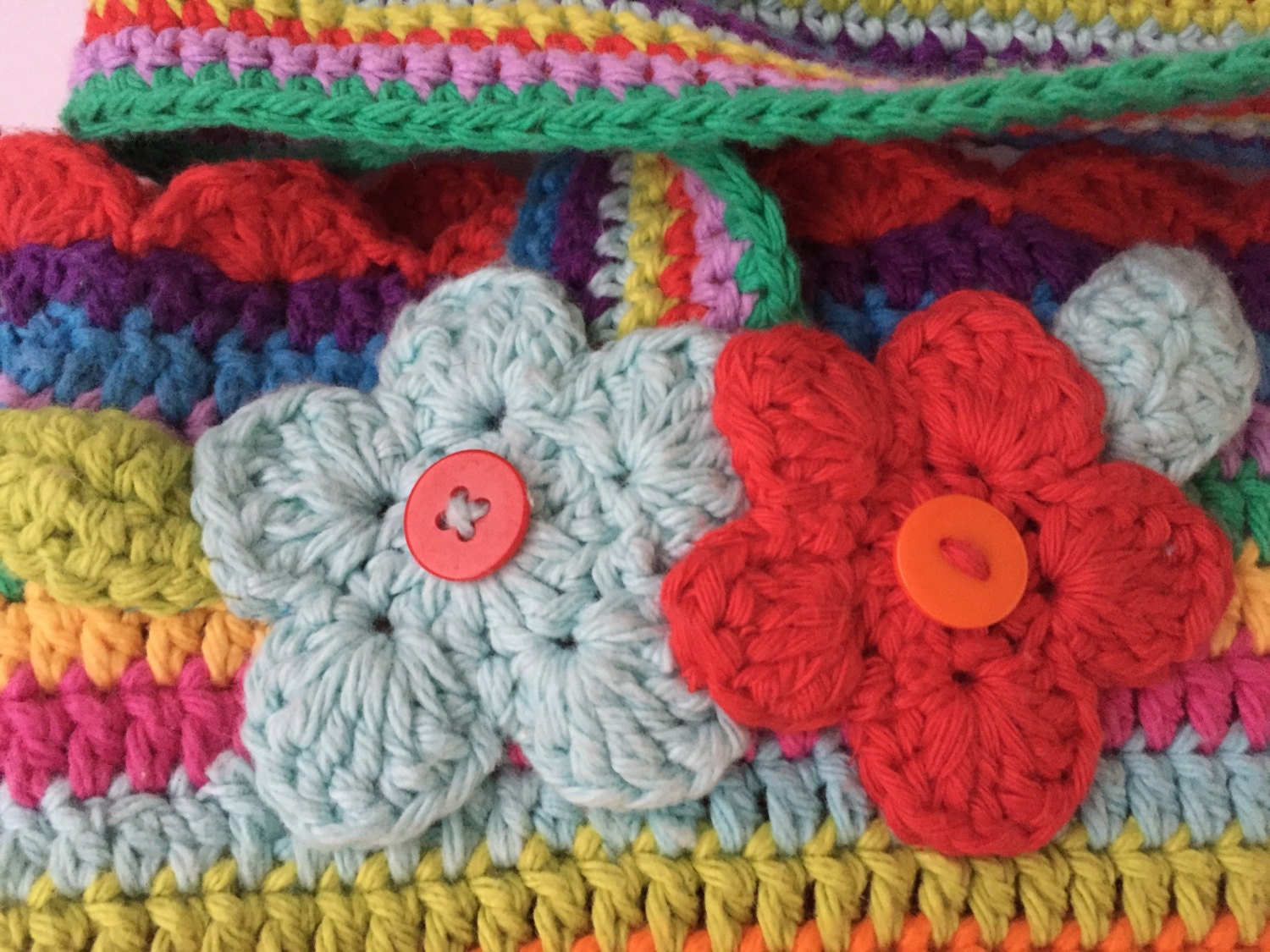 Colorful Crochet Bag - Multi-colored Tote -cotton Tote - Ready to Ship ...