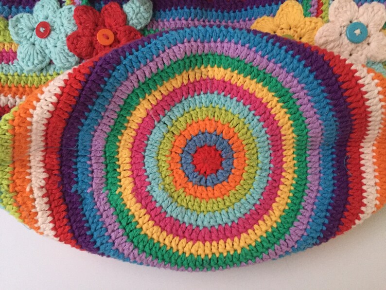 Colorful Crochet Bag - Multi-colored Tote -cotton Tote - Ready to Ship ...