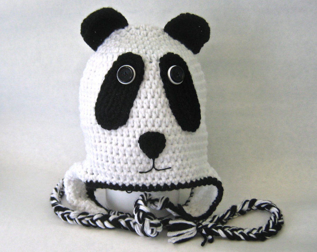 Panda Hat With Ear Flaps, Animal Hat, Christmas Hat - Etsy