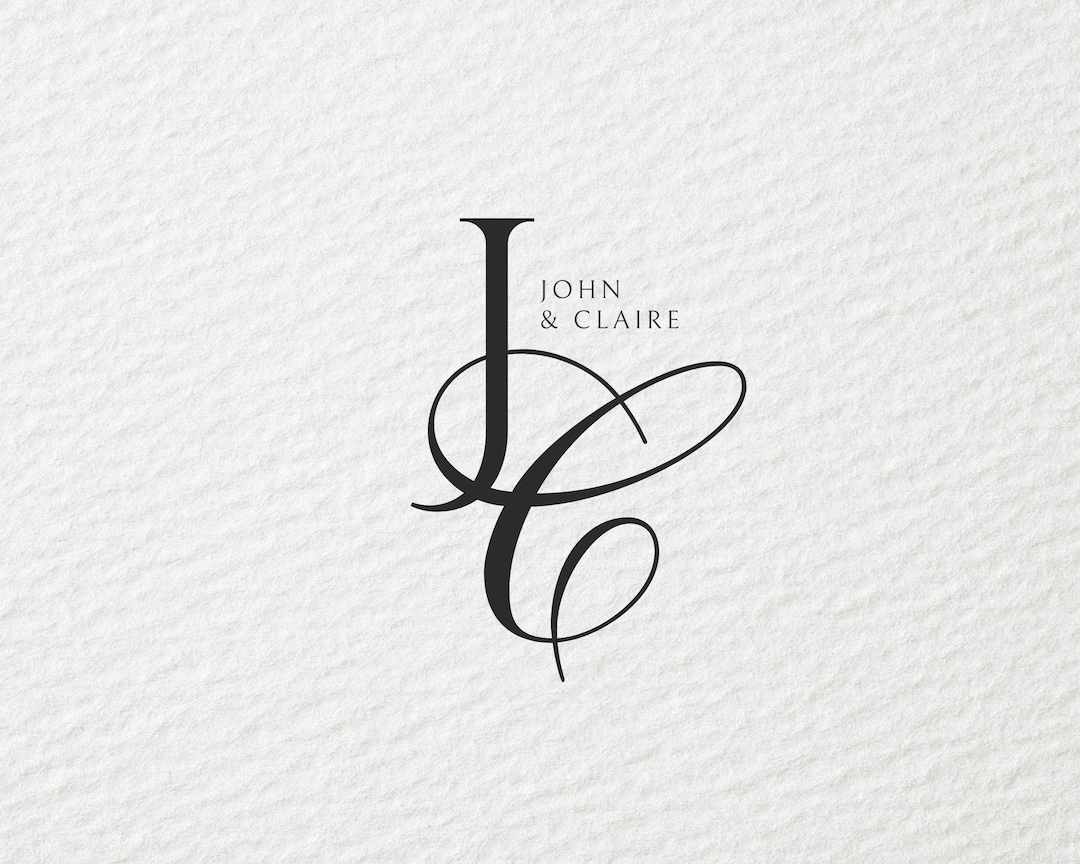 Custom Wedding Monogram Logo: Elegant Initials Digital Download (canva ...