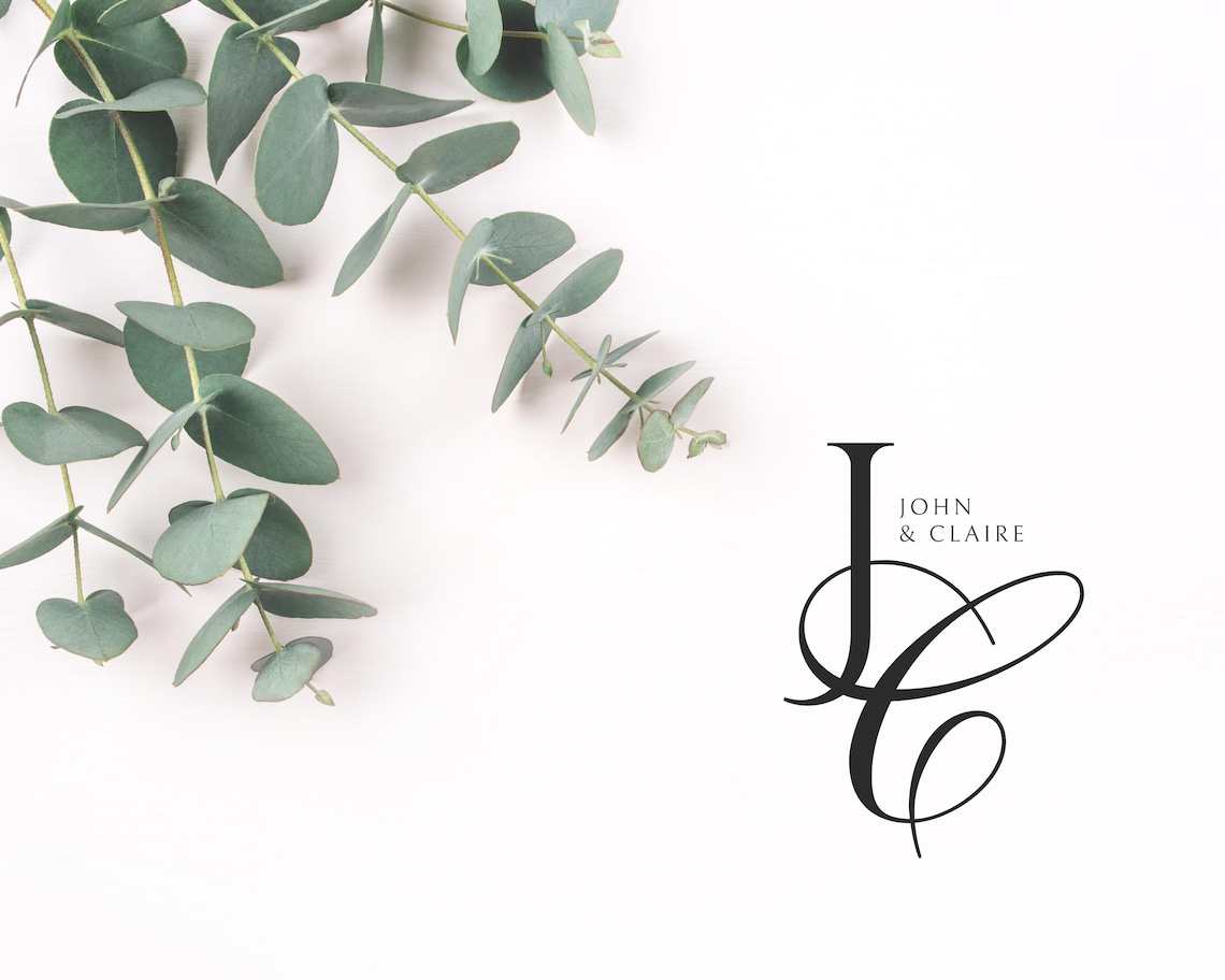 Custom Wedding Monogram Logo: Elegant Initials Digital Download (canva ...