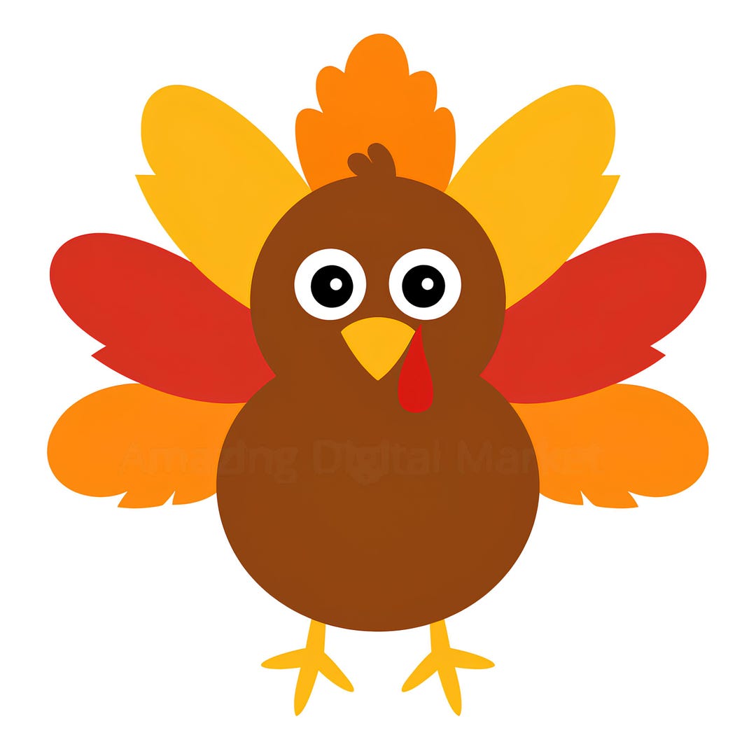 Turkey Clipart Design | Thanksgiving Svg Png Dxf Eps Pdf - Etsy