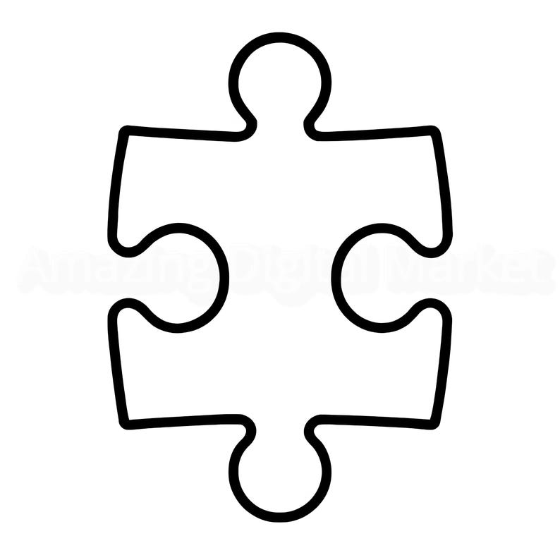 Simple Puzzle Piece Outlines Set Svg Png Dxf Eps Pdf | Vector Graphic ...
