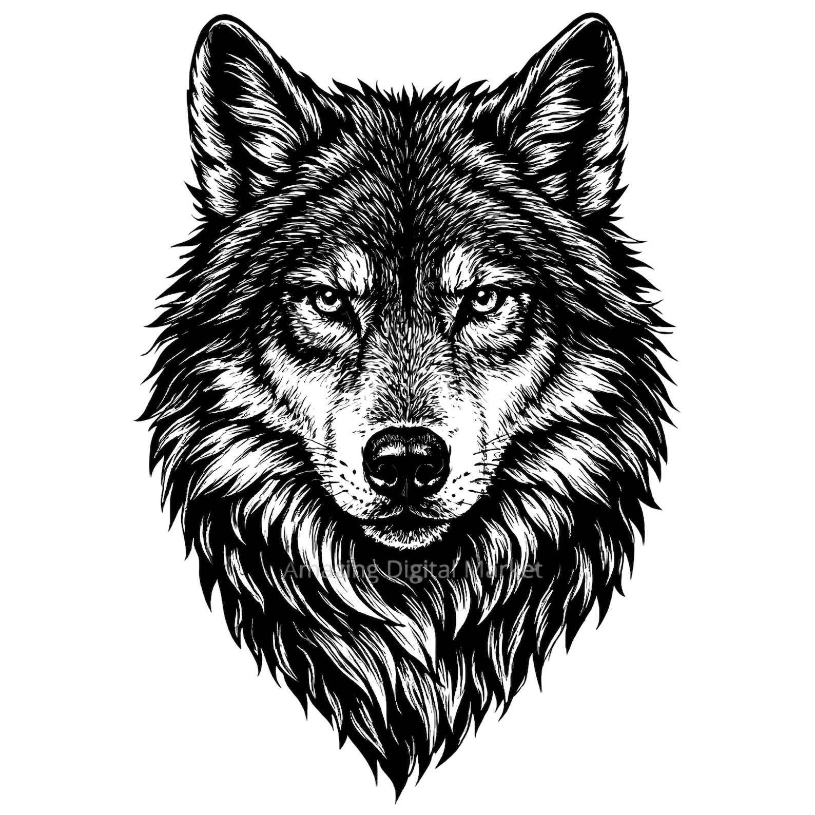 Wolf Head Line Art | Svg Png Dxf Pdf Eps - Etsy