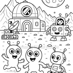 Fun UFO & Alien Coloring Book for Kids – 7-page Printable Space ...