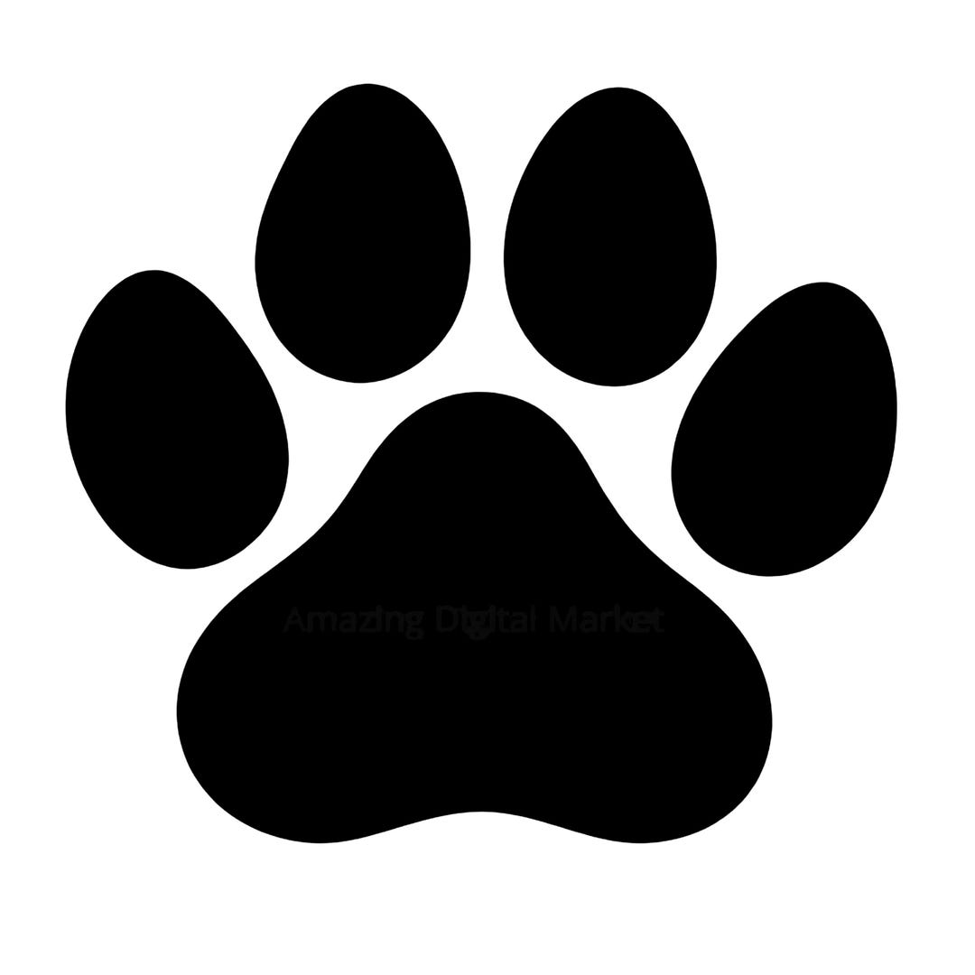 Dog Paw Print Silhouette Svg Cut File - Etsy UK