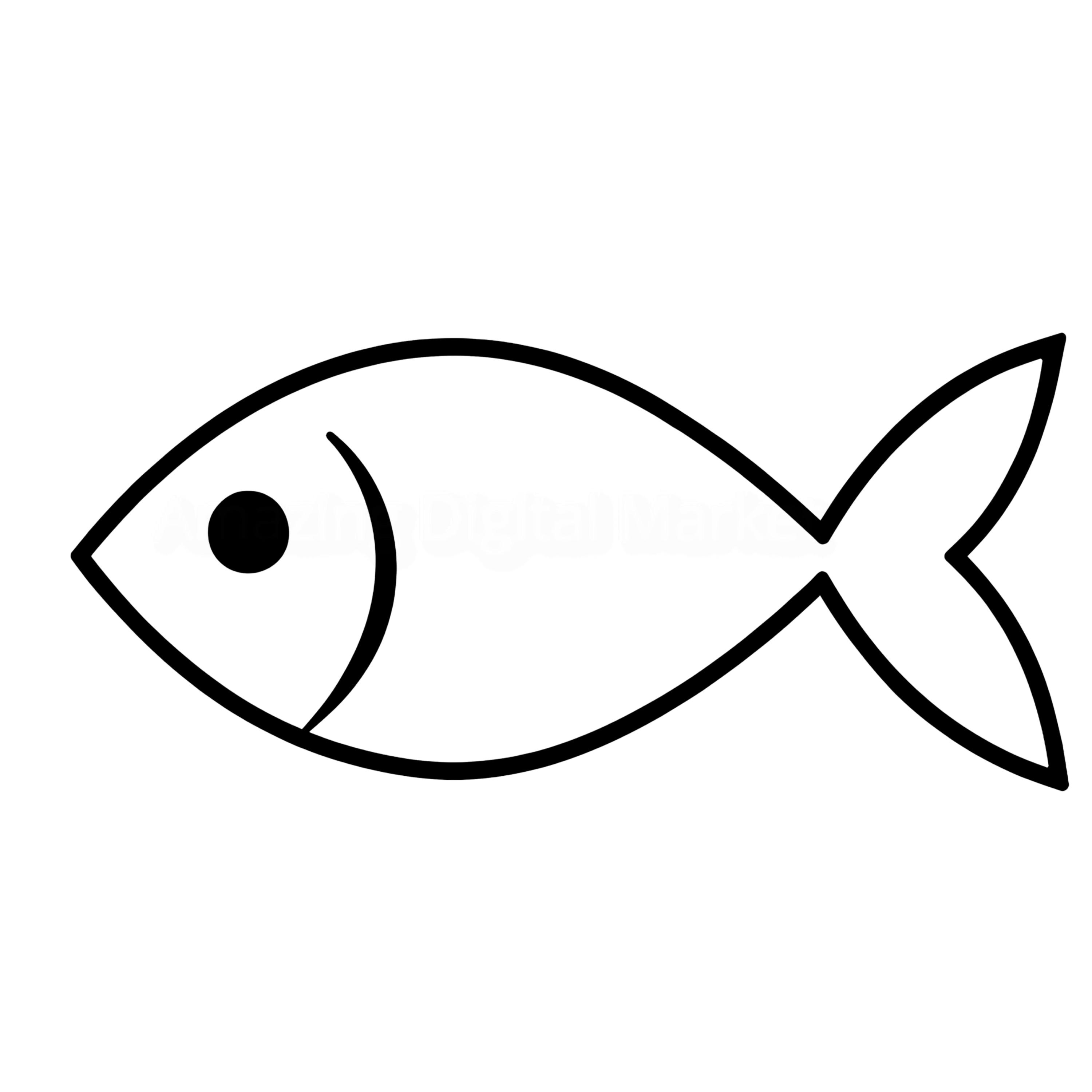Christian Fish Outline | Faith Symbol Cut File | Svg Png Dxf Eps Pdf - Etsy