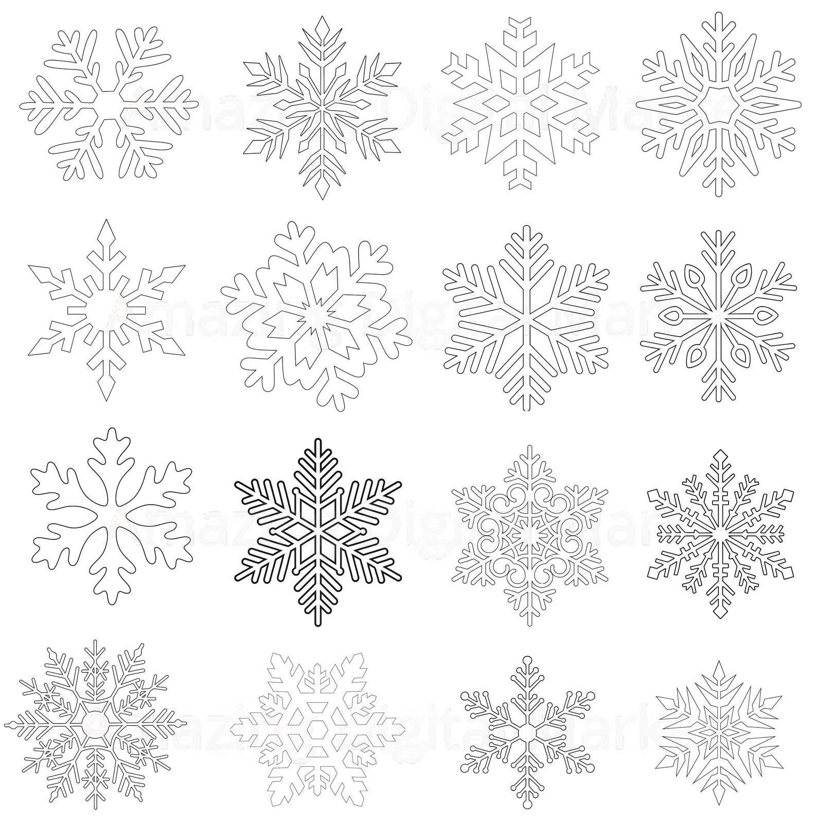 18 Snowflake Outline SVG Bundle | Winter Christmas Clipart Set | Laser ...
