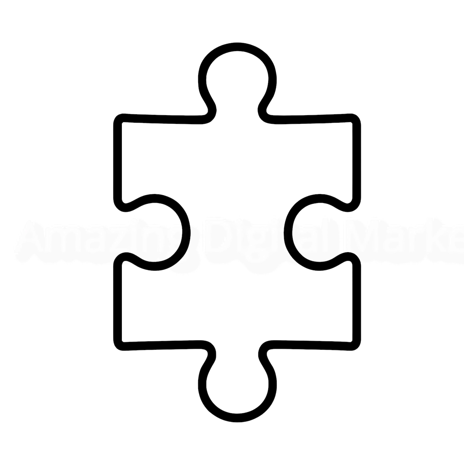Simple Puzzle Piece Outlines Set Svg Png Dxf Eps Pdf | Vector Graphic ...