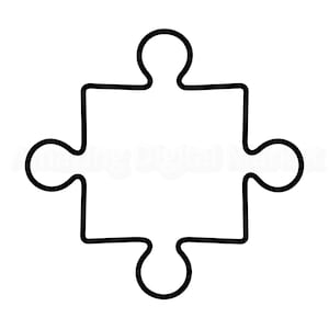 Simple Puzzle Piece Outlines Set Svg Png Dxf Eps Pdf | Vector Graphic ...