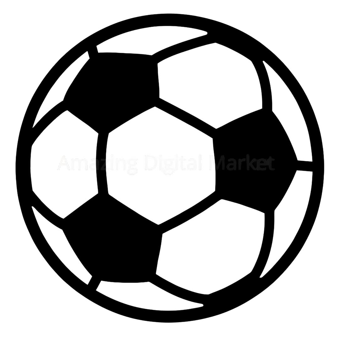 Disegno del contorno del pallone da calcio / svg png dxf eps pdf / File ...