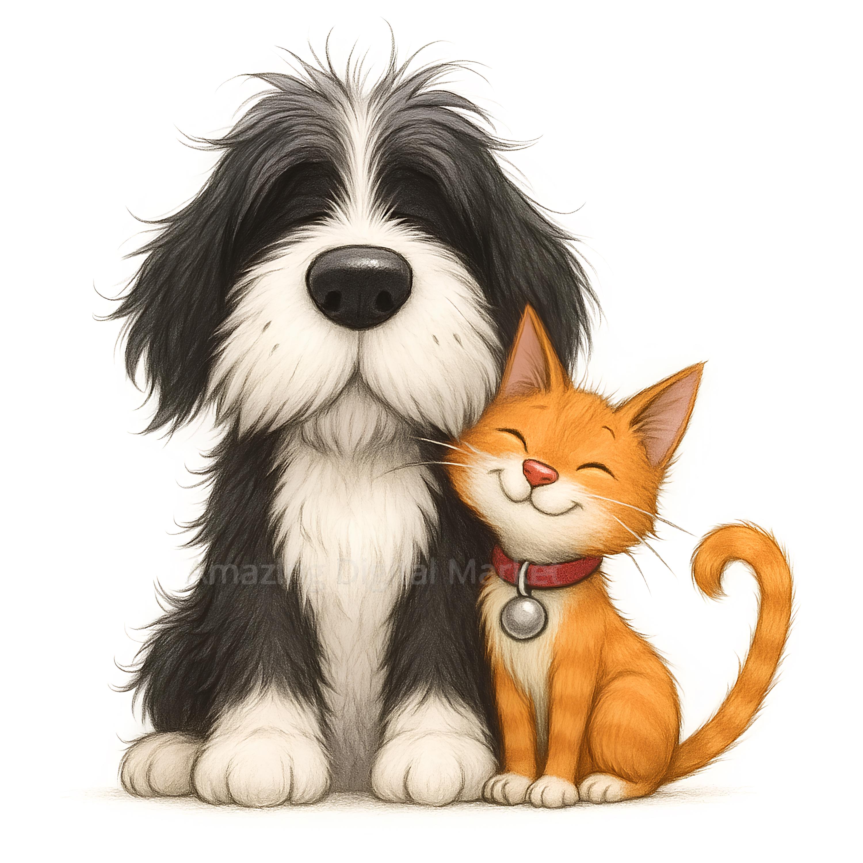 Dog and Cat Clip Art: High-res PNG for Junk Journals (digital Download ...