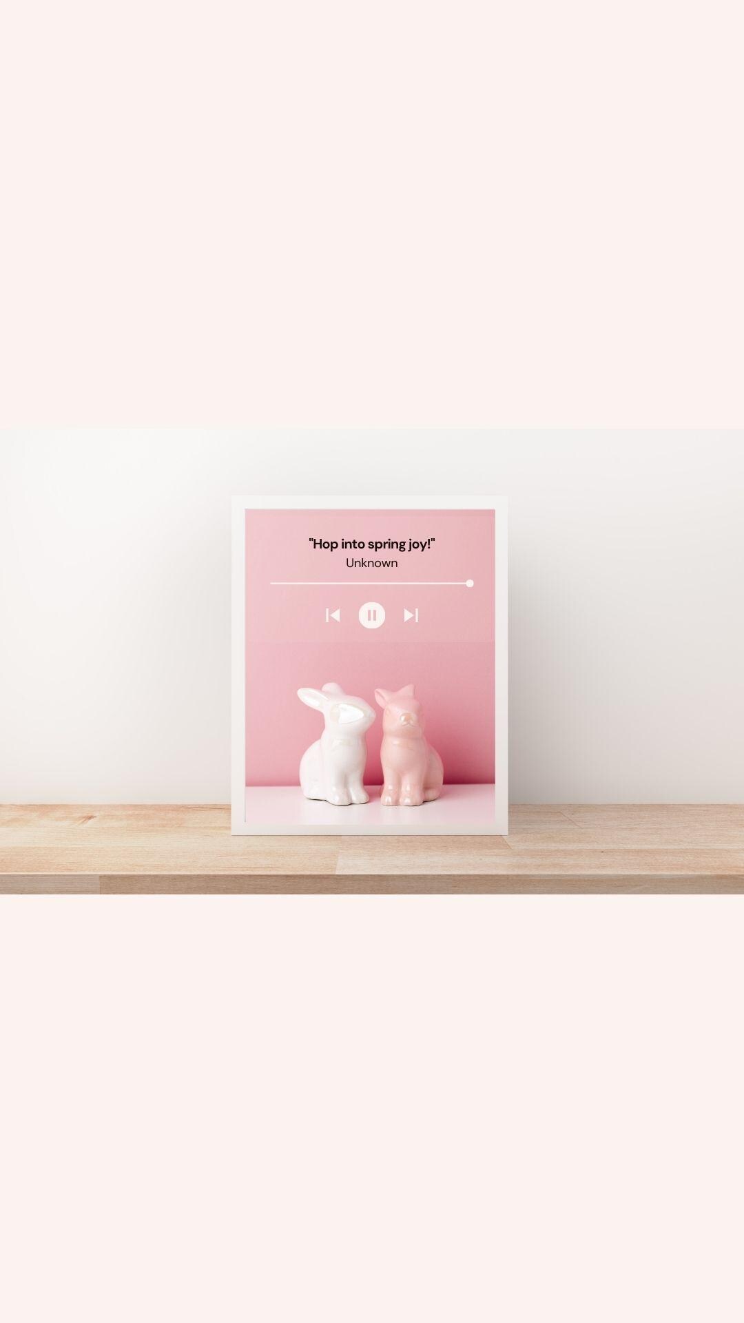 Spring Bunny Art Print | Digital Download | Easter Decor | Minimal ...