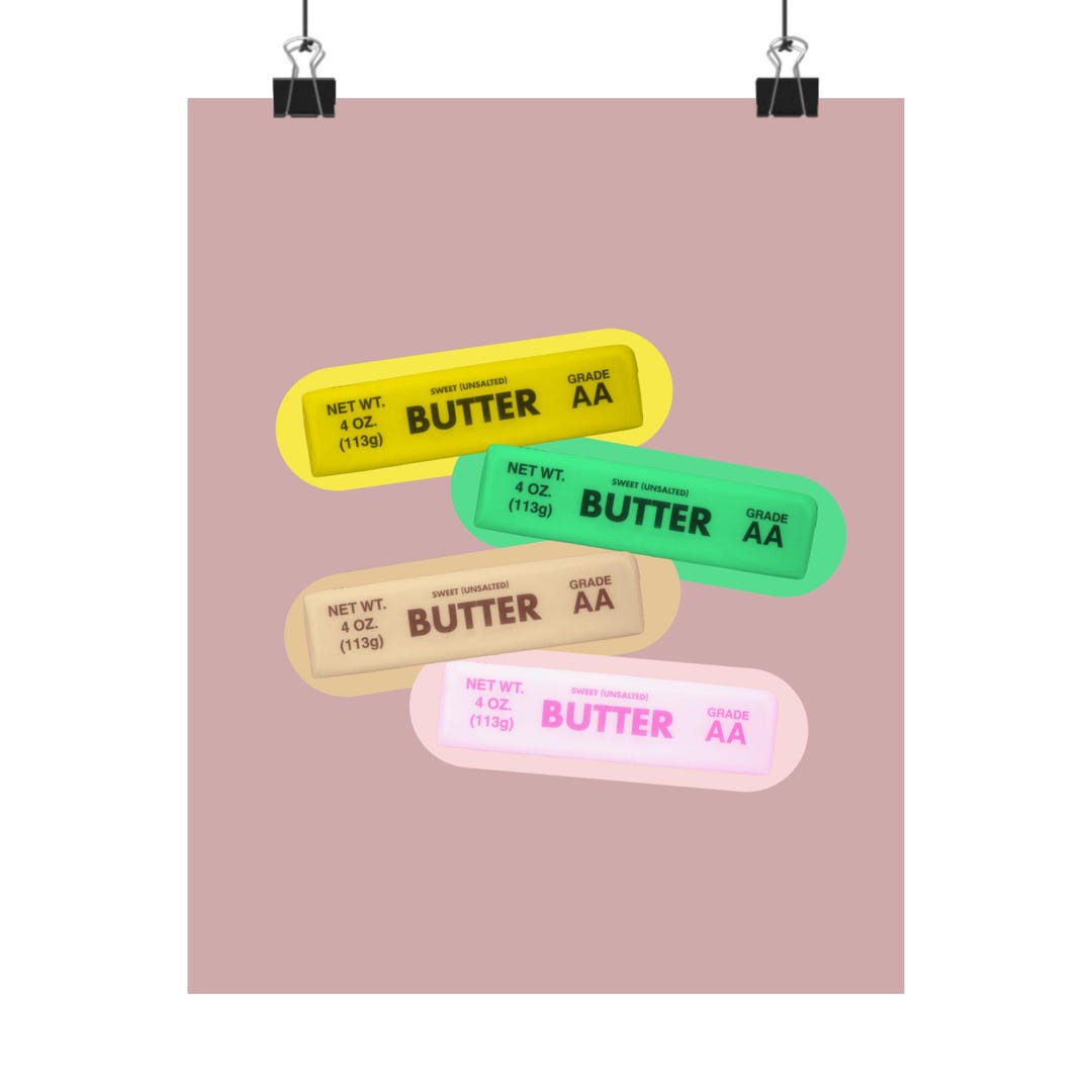 Retro Butter Art Print Kitchen Decor Poster, Matte Vertical Wall Art ...