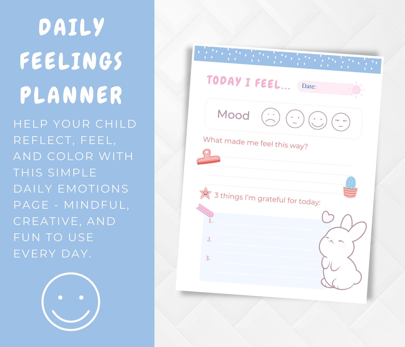 Emotions Planner Bundle for Kids – Printable Daily Weekly Monthly ...