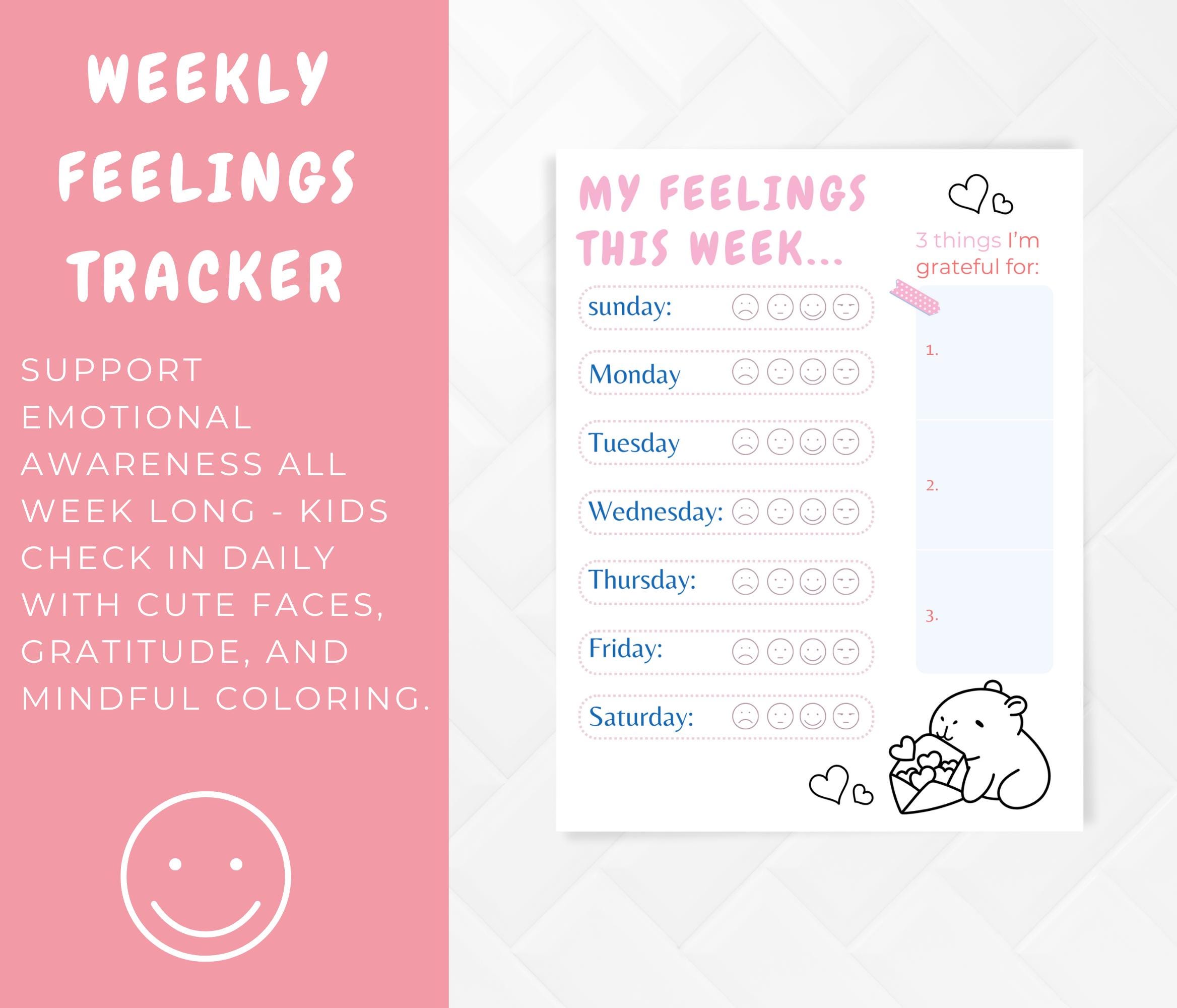 Emotions Planner Bundle for Kids – Printable Daily Weekly Monthly ...