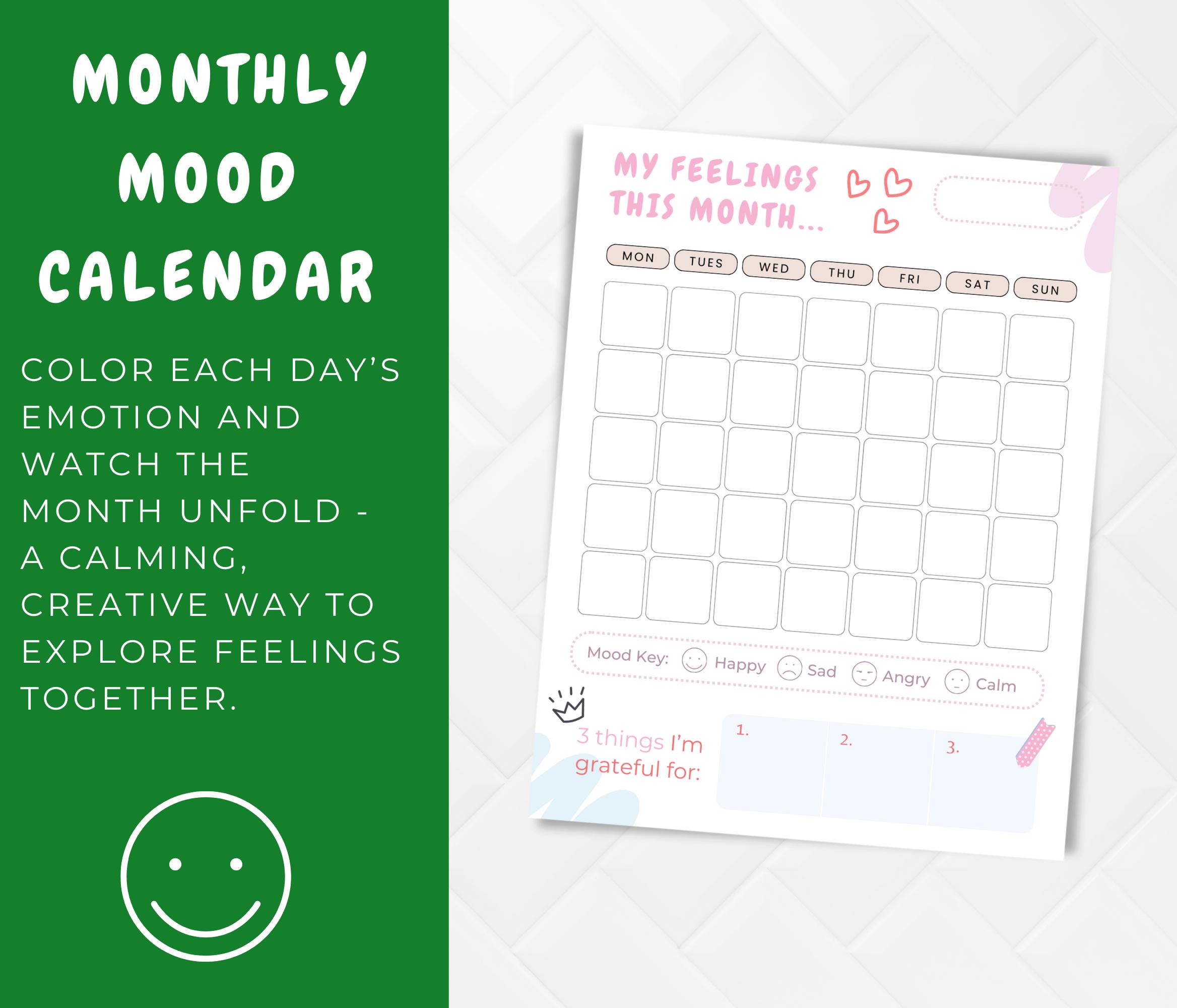 Emotions Planner Bundle for Kids – Printable Daily Weekly Monthly ...