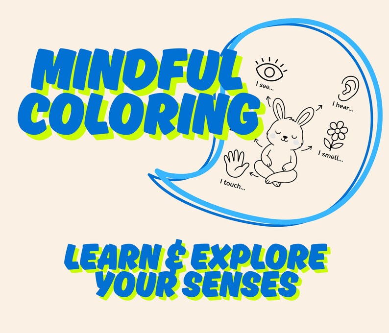 5 Senses Mindfulness Coloring Page for Kids – Printable Emotional ...