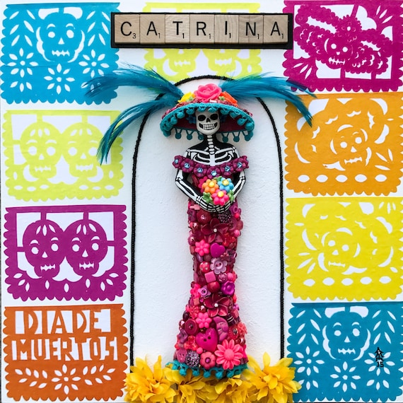 Catrina Assemblage Wall Art Day of the Dead Art Mexican - Etsy