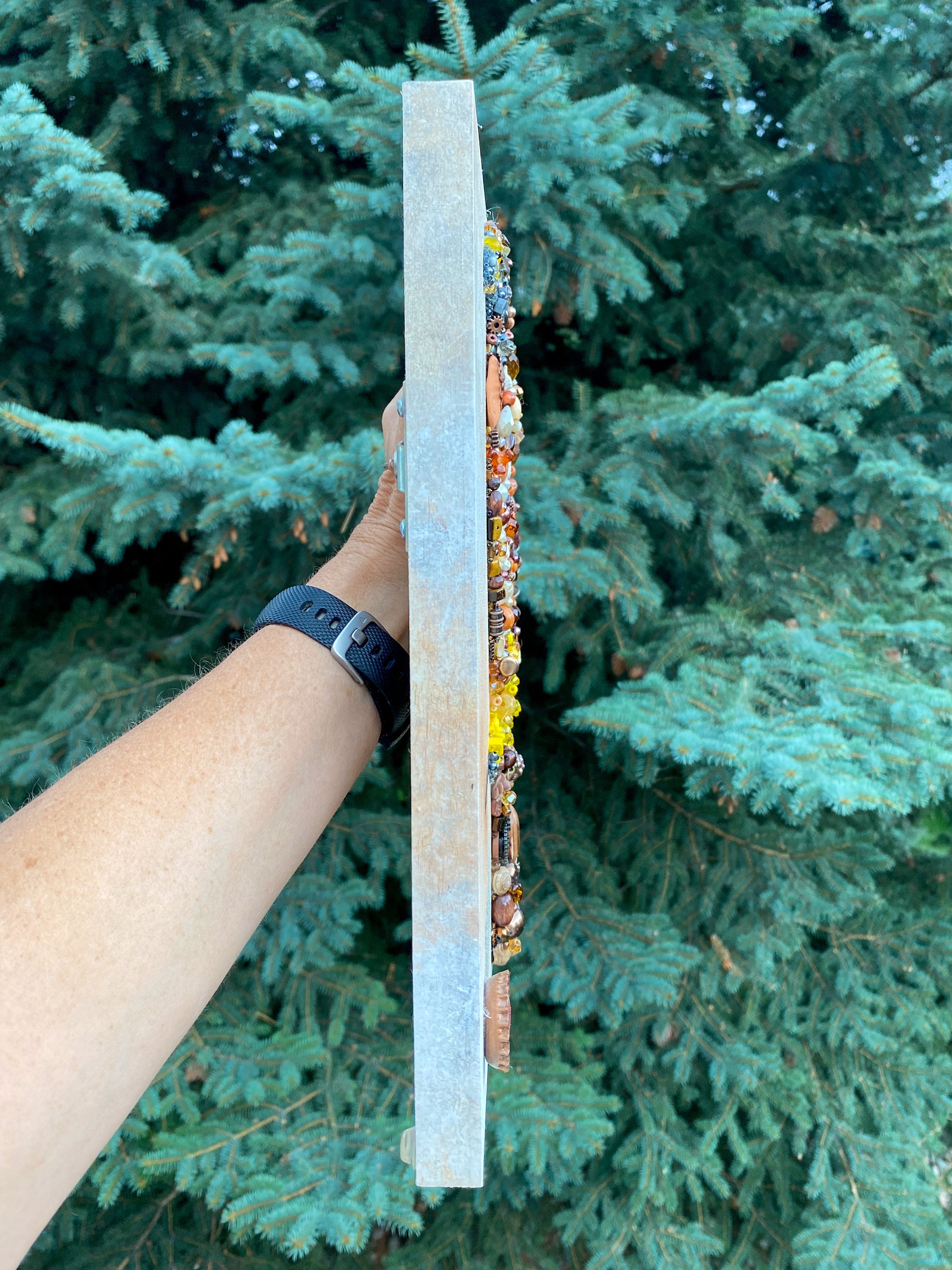 Hawk Beaded Assemblage Art - Jewelry Wall Art - Collage - Animal Art ...