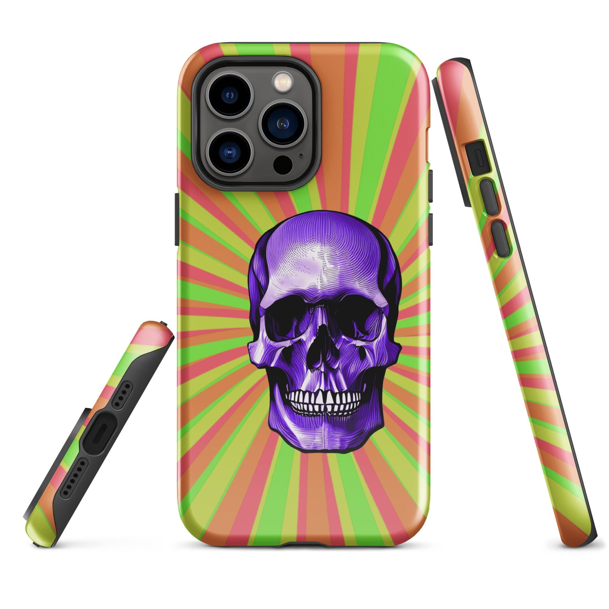 Purple Human Skull Color Rays Beams Burst Tough Case for Iphone® - Etsy