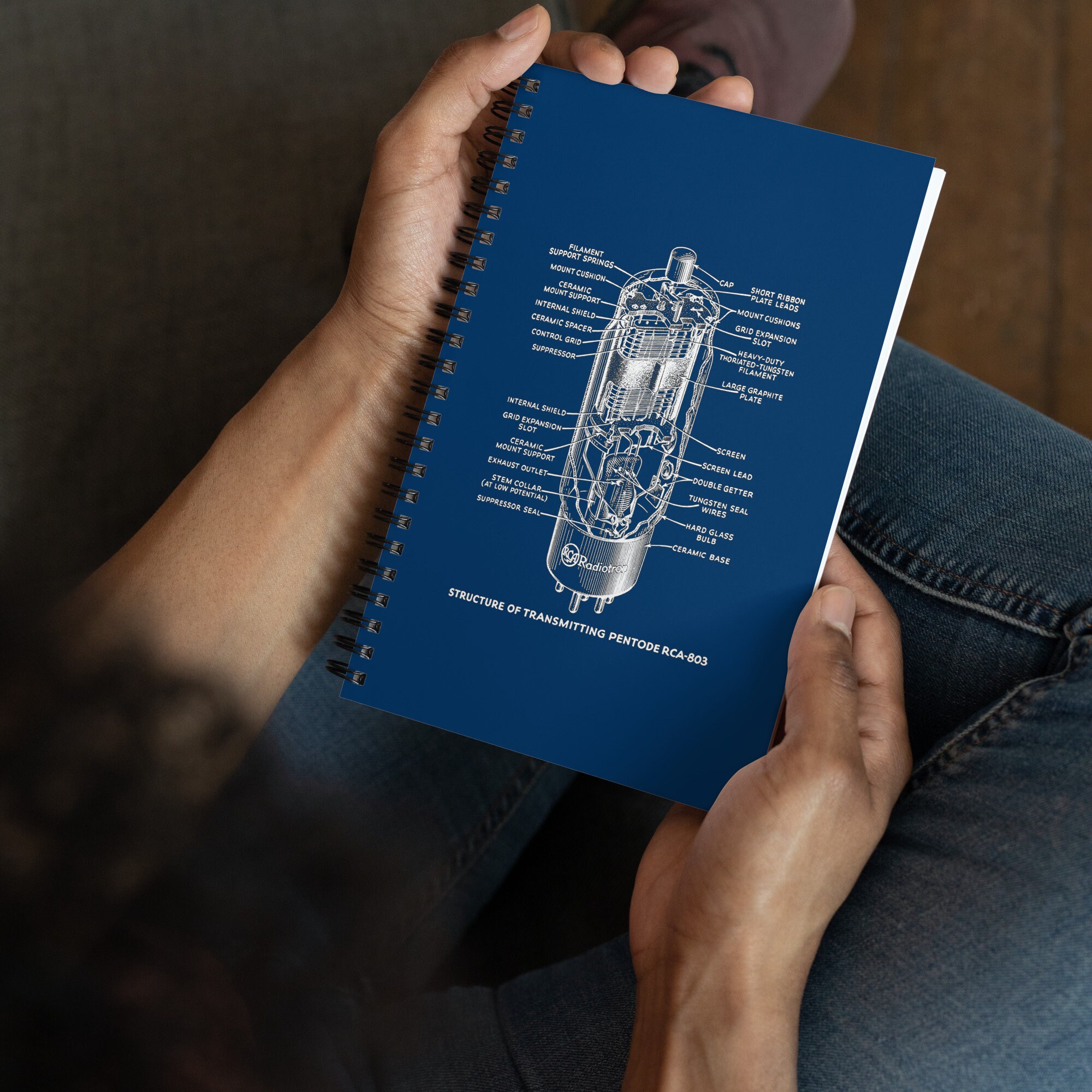 Notebook 1930's Radio Tube Vintage Blue Print Dot Grid Spiral School ...