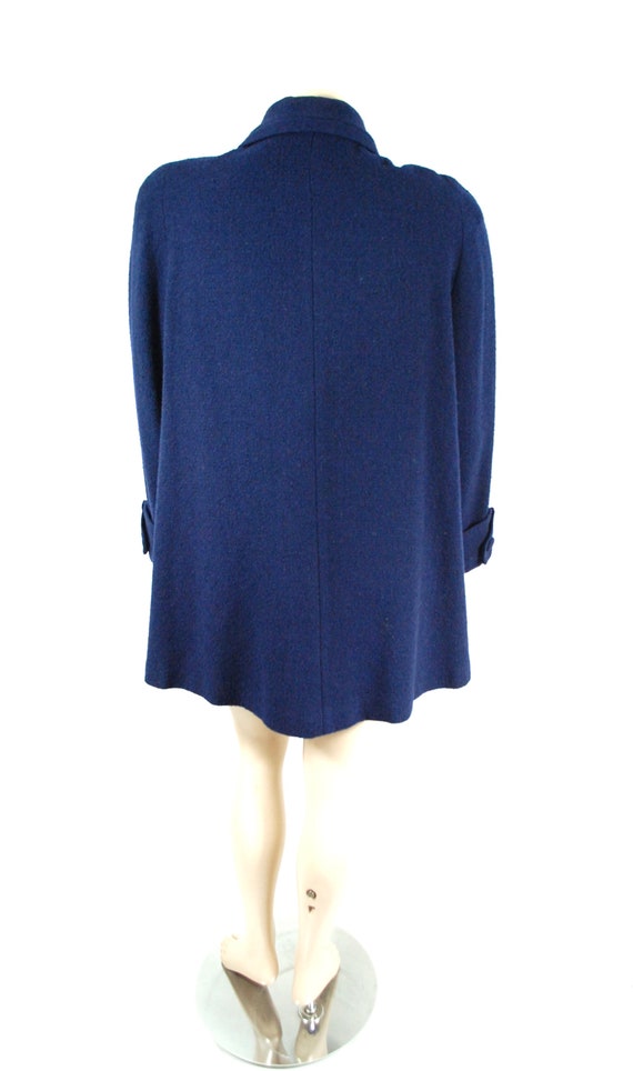 1940s Dark Blue Wool Topper Coat / XL 46 Bust / Abbmo… - Gem