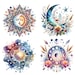 Celestial Boho Clipart Bundle, Moon Stars PNG Files, 300 DPI Digital ...