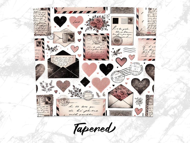 Love Letters 20 Oz Seamless Tumbler Wrap, Hearts Floral Design ...