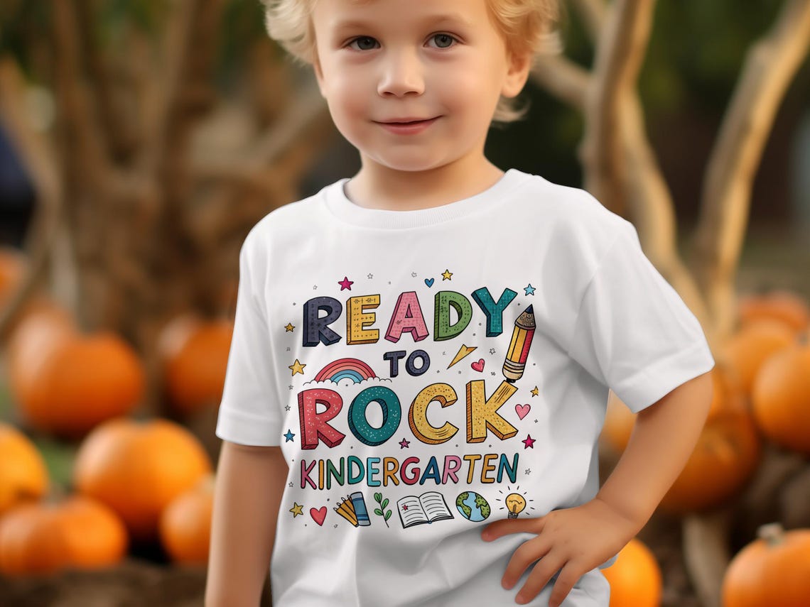 Ready to Rock Kindergarten Clipart, 3300 DPI Image, First Day Design ...
