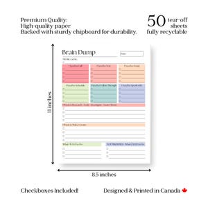 Brain Dump and To-do List Notepad, 50 Page ADHD Planner, Daily to Do ...