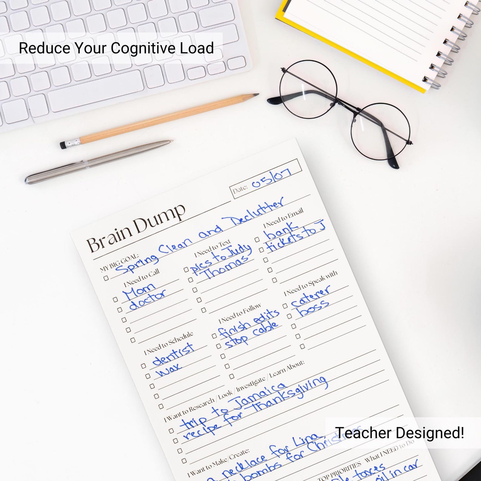 Brain Dump Notepad: A5 ADHD To-do List Planner - Etsy